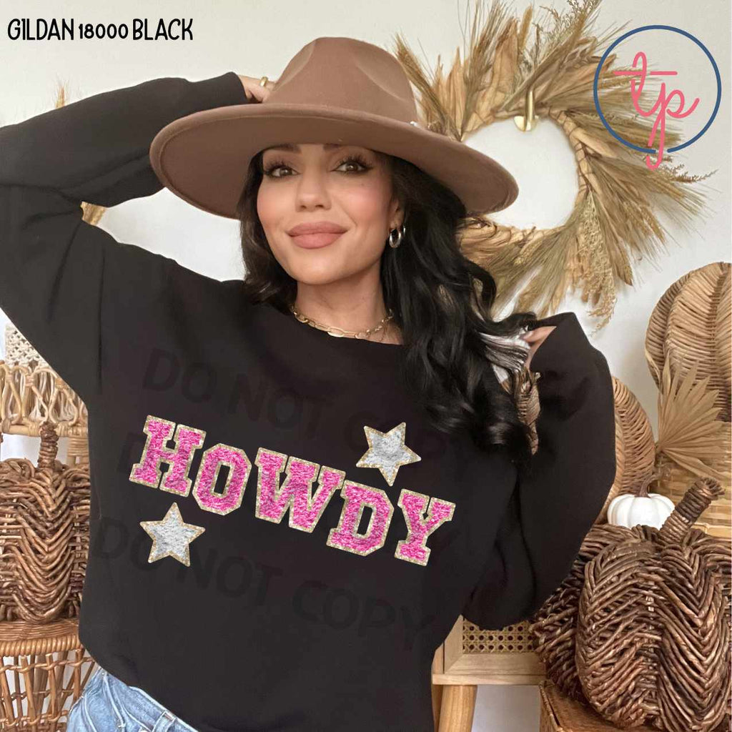 Howdy Faux Glitter Patch – Transfers Plus