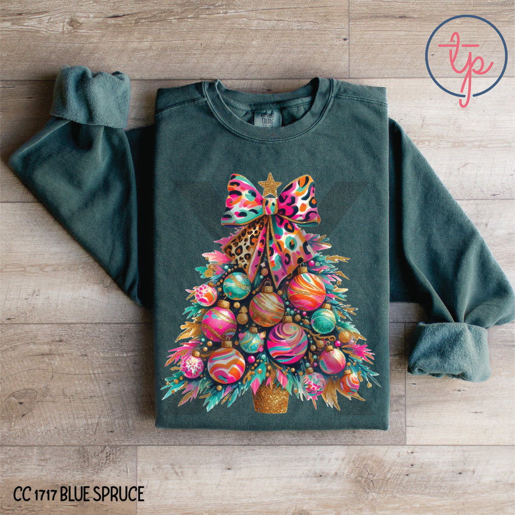 Colorful Leopard Bow Christmas Tree – Transfers Plus