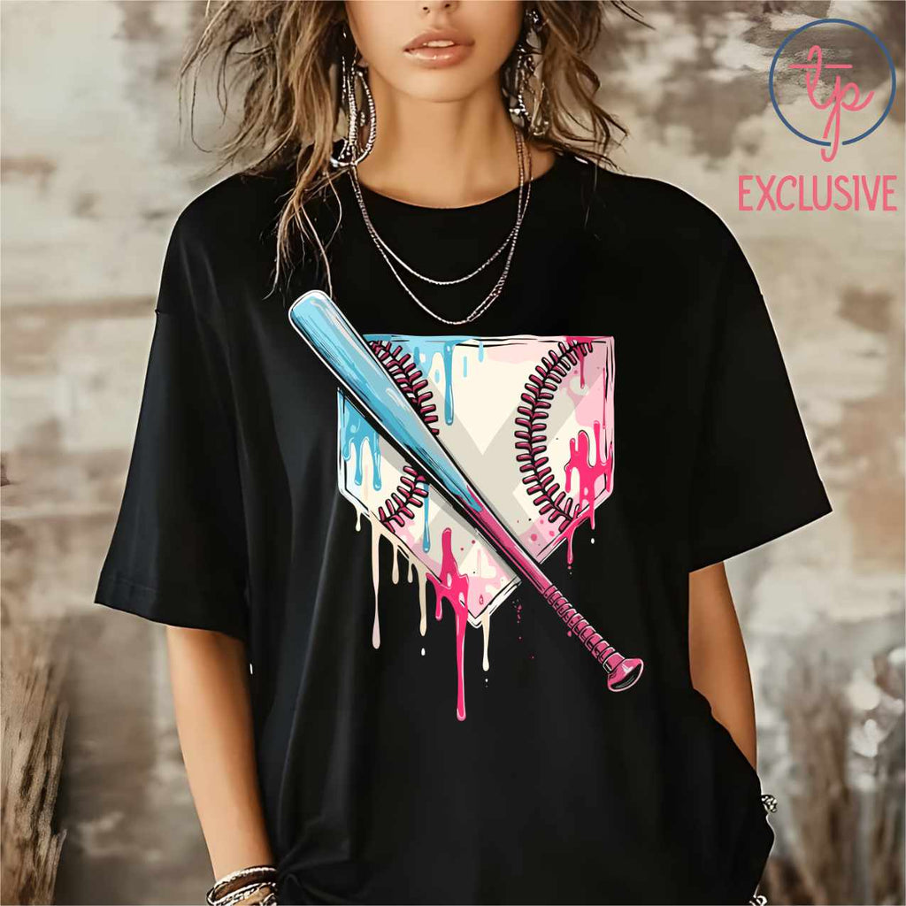 Crossed Bat Baseball Home Plate Drip – Transfers Plus