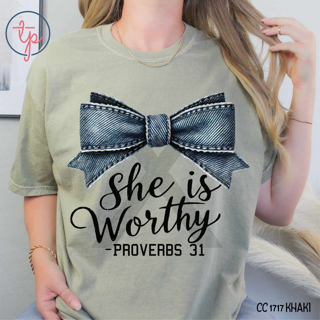 She is Worthy Bow Coquette – Transfers Plus
